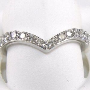 Jewelry | V Shape Curve Diamond Ring Band 14k Wg 55ct | Poshmark